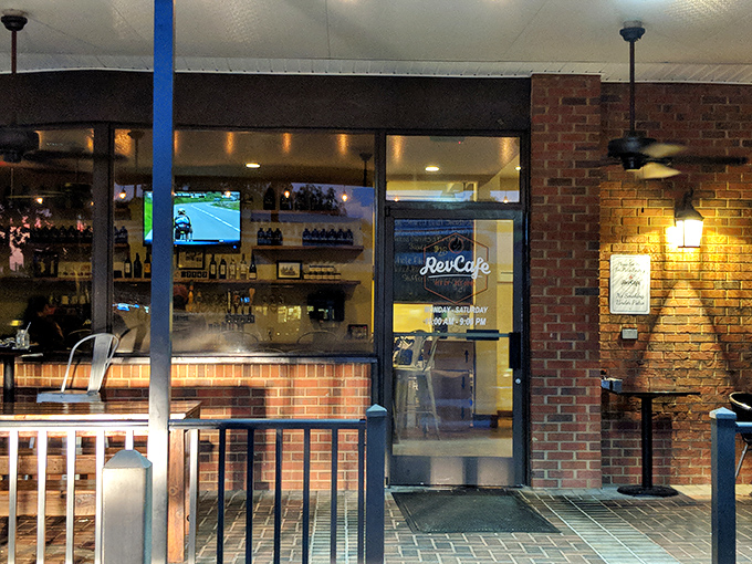 Rev Cafe's warm brick interior and well-stocked bar promise the kind of evening where conversations flow as smoothly as the drinks.