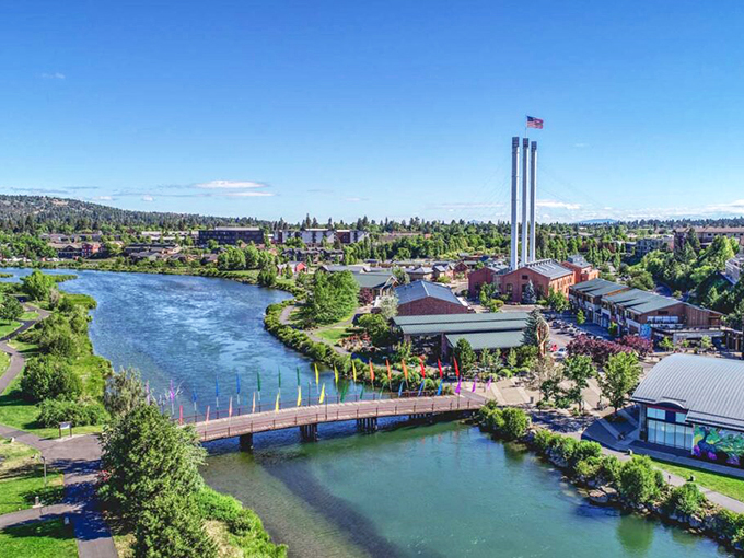 Deschutes River flowing through town like nature's own main street. The fish here have waterfront property that would cost millions in Seattle.