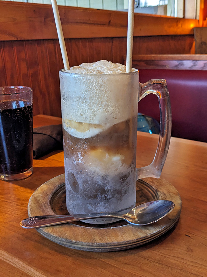 Root beer float or work of art? This frosty mug brings back childhood summers but with grown-up appreciation for proper presentation.