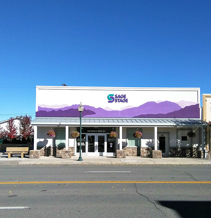 Sage Stage's colorful storefront brings public transportation to rural California, connecting residents to essential services with a splash of mountain-inspired artwork.