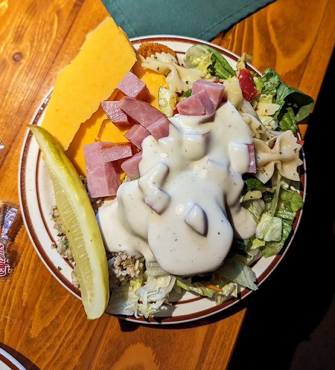 A salad that doesn't apologize for being a salad&mdash;loaded with ham, cheese, and enough ranch to remind you you're still in the Midwest.