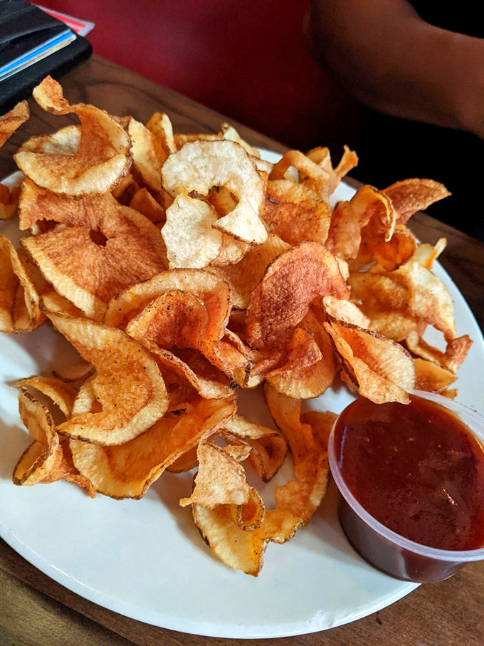 Homemade Saratoga chips&mdash;each one a crispy, golden disc of potato perfection that puts mass-produced versions to shame.