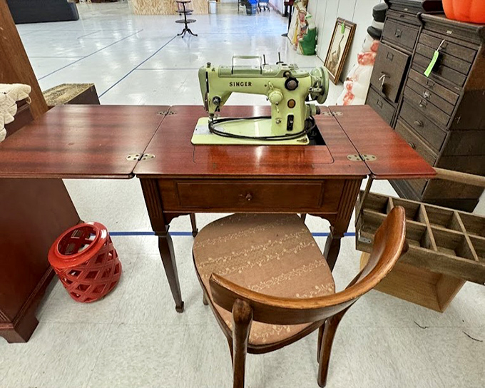 That mint-green Singer isn't just a sewing machine &ndash; it's a monument to an era when things were repaired, not replaced.