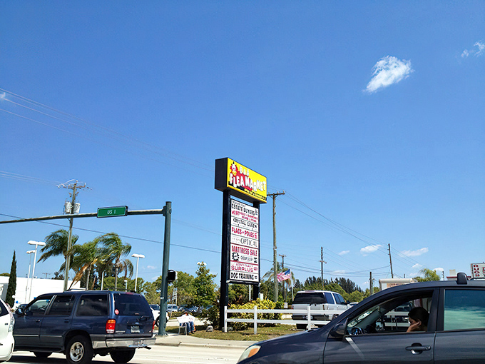 The roadside beacon that's called to bargain hunters for generations, promising treasures and surprises just beyond the palm trees.