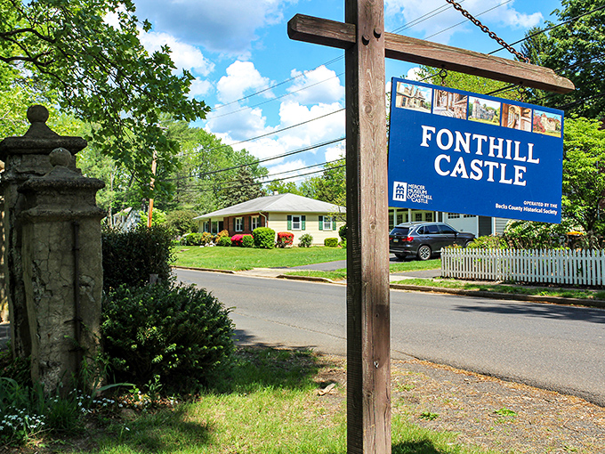 The humble sign belies the wonderland that awaits beyond&mdash;like finding Narnia's entrance in a suburban closet. 