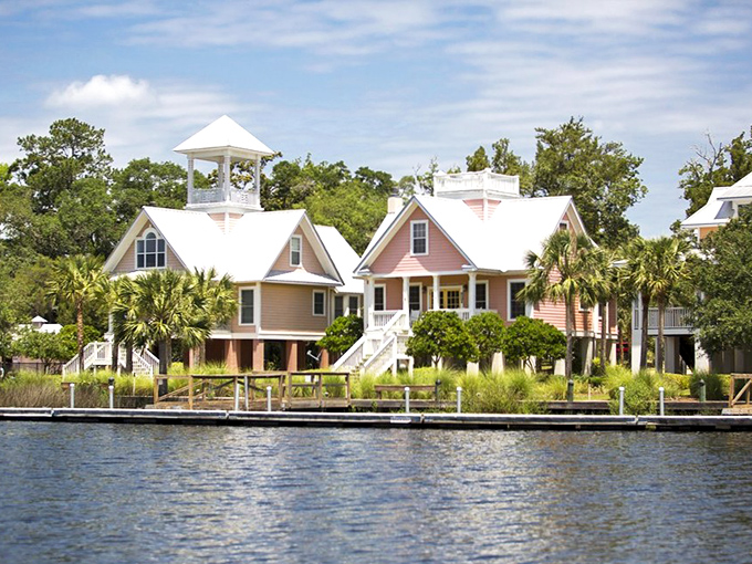 Waterfront cottages at Steinhatchee Landing Resort blend seamlessly with their natural surroundings &ndash; architecture that respects rather than dominates the landscape.