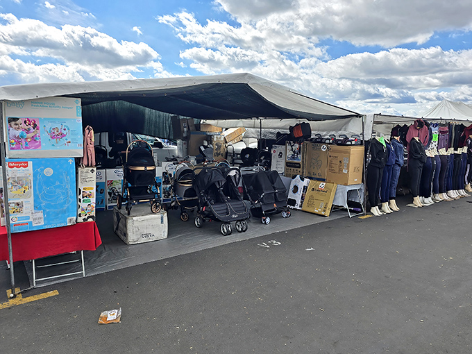 Baby gear galore for the next generation of bargain hunters. Today's stroller shoppers will be tomorrow's vintage vinyl collectors.