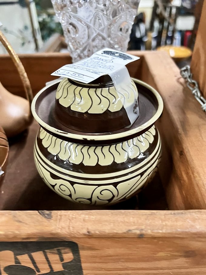 This isn't just pottery&mdash;it's functional art with a price tag. The cream and chocolate design would make even your store-bought cookies look gourmet.
