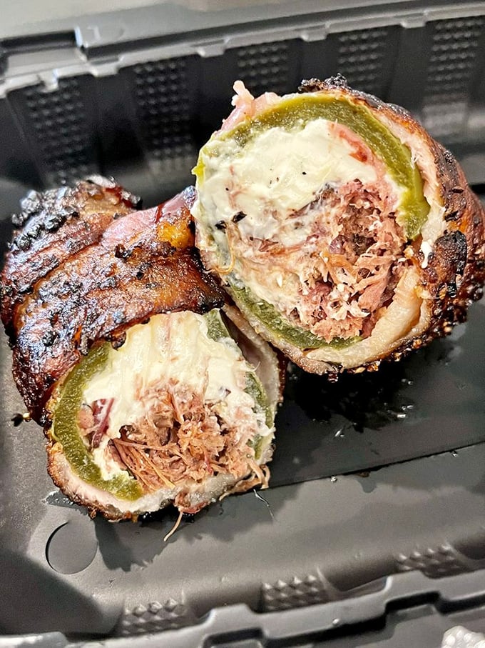 Texas Twinkies&mdash;jalape&ntilde;os stuffed with brisket and cheese, wrapped in bacon. Proof that sometimes more is exactly the right amount.