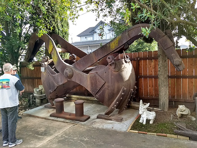 This massive dredging equipment at the Dutra Museum looks like something from a steampunk novel, yet it helped shape California's waterways for generations.