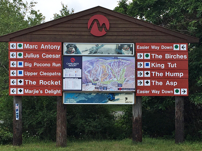 Camelback's ski trail map reminds us that Big Pocono is a year-round playground where seasons simply change the available adventures.