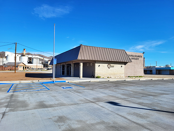 Knowledge thrives even in the harshest places—Trona's Branch Library stands as a modern oasis of information amid the stark desert landscape.