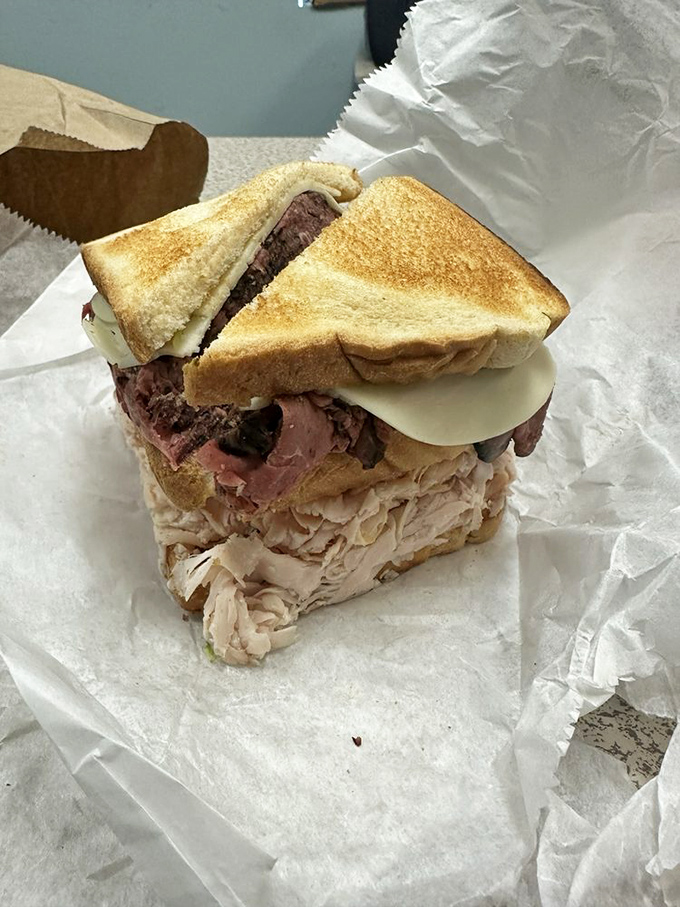 When you can't decide between turkey or roast beef, why compromise? This sandwich says "have it all" in the most delicious way possible.