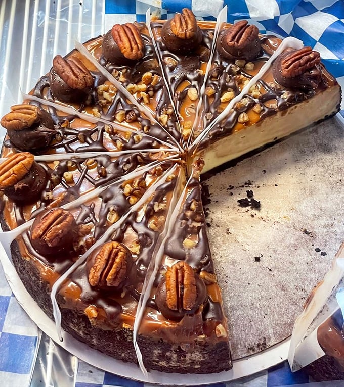 A turtle cheesecake that would make even the most dedicated seafood purist save room for dessert.