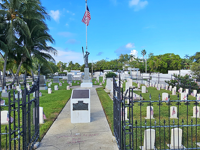 The USS Maine Memorial stands as a solemn tribute amid tropical splendor, honoring sailors whose sacrifice changed the course of American history.