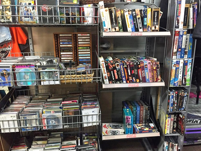 Remember when entertainment took up physical space? This nostalgic collection of movies and music brings back the joy of browsing before streaming.