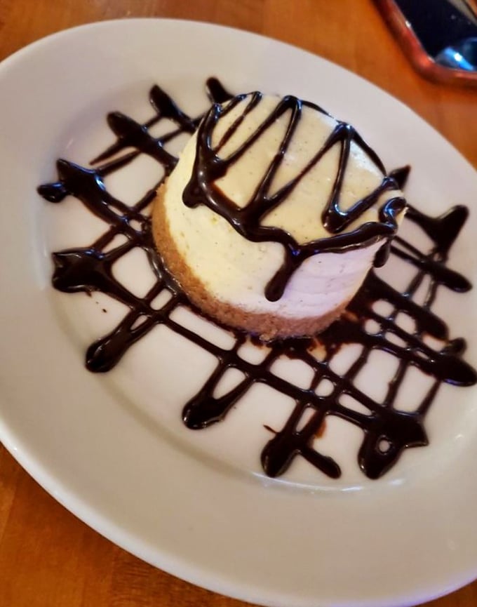 Cheesecake drizzled with chocolate that makes you temporarily forget all your problems. Diet? What diet?