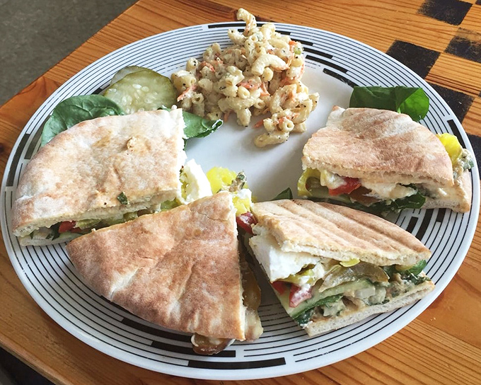 A sandwich that doesn't need height to impress&mdash;just perfectly balanced flavors and a side of homemade pasta salad that puts deli counters everywhere to shame.