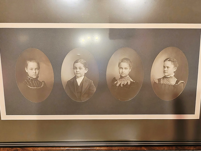 These solemn Victorian faces stare across time, their formal poses and elaborate collars reminding us that "casual Friday" wasn't a thing.
