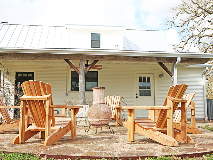 These Adirondack chairs aren't just seating - they're an invitation to slow down and savor the Texas countryside.