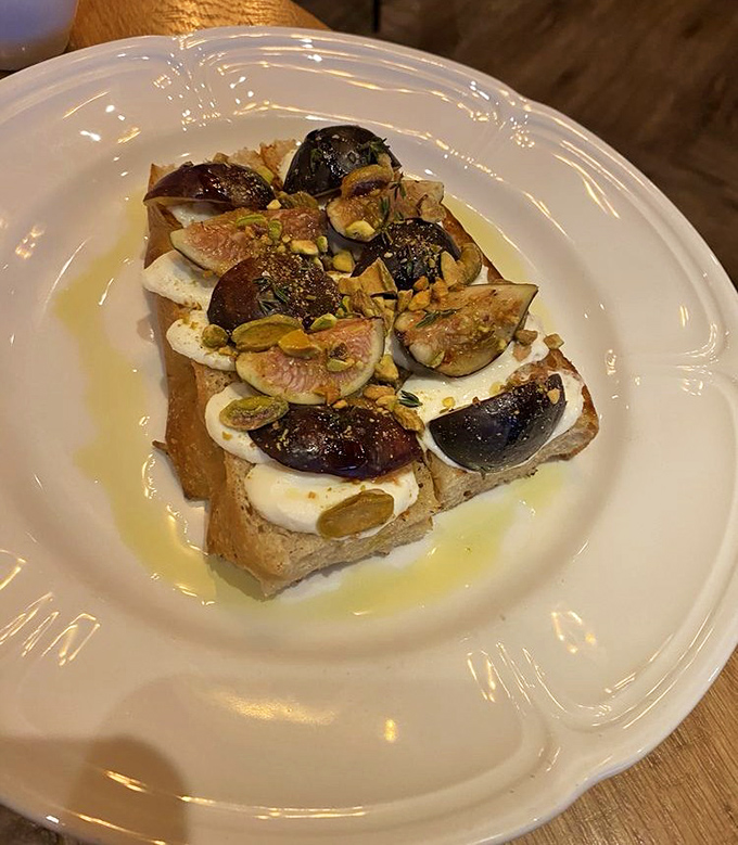 Warm ricotta toast with figs and pistachios &ndash; proof that sometimes the simplest combinations create the most profound pleasures.