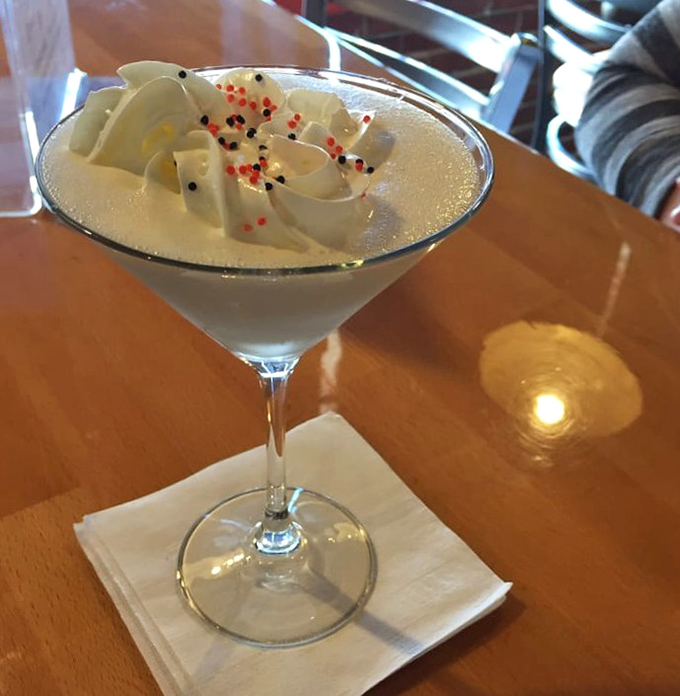 When a barbecue joint serves a white chocolate martini this elegant, it's like seeing your favorite band teacher at the symphony&mdash;unexpectedly sophisticated.