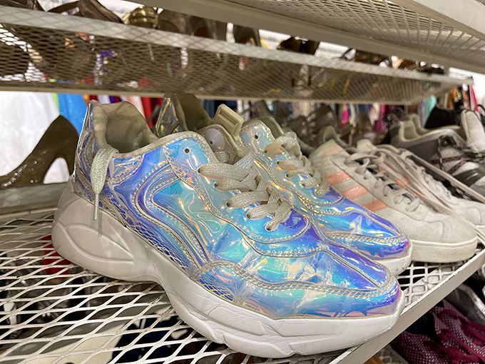These holographic sneakers don't just catch the light &ndash; they've captured the entire 1990s in footwear form.