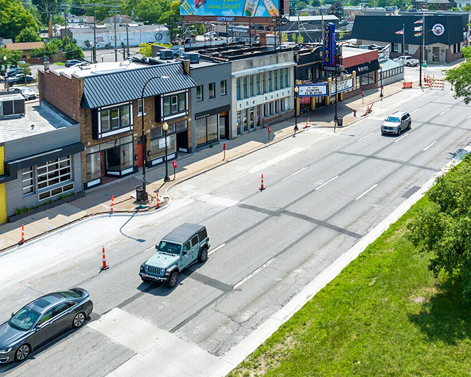 Not Ferndale's Woodward Avenue, but similar main streets form the backbone of America's small towns, connecting commerce and community.
