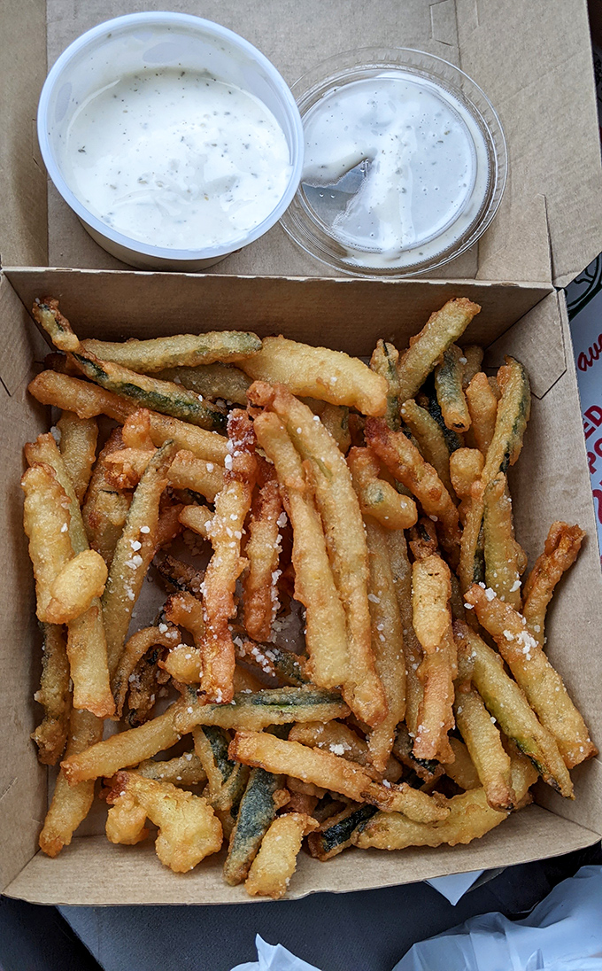 These aren't just zucchini fries; they're garden vegetables that went to finishing school and graduated with honors.