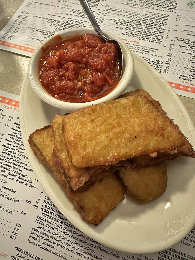 Marinara-dipped treasures that prove vegetables can be comfort food too&mdash;crispy, golden zucchini that makes you forget you're technically eating something healthy.