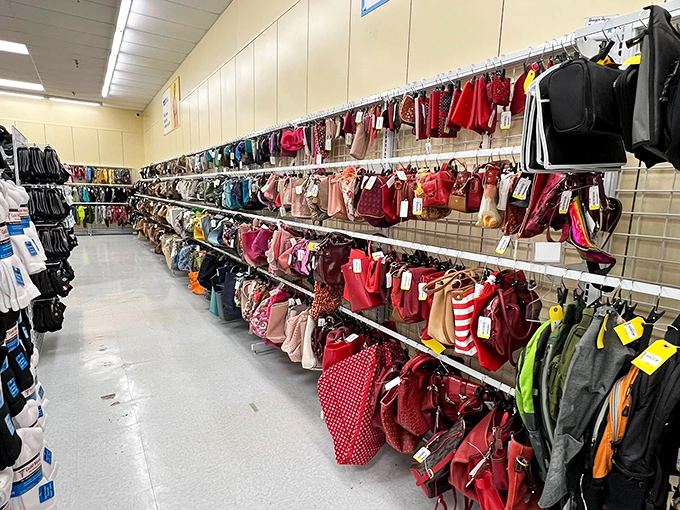 Children's clothing hangs in cheerful rows, ready to outfit the next generation of playground adventurers and picture-day champions.