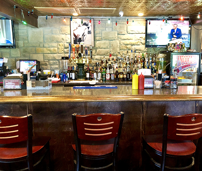 The bar at Woody's isn't just where drinks are served&mdash;it's command central for community connection and sports debate.