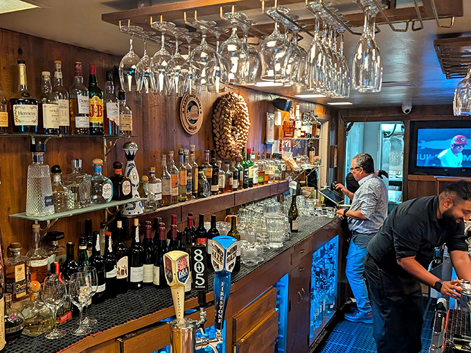 The bar area balances serious spirits with zero snobbery. It's where locals gather and visitors quickly feel like they've discovered a second home.