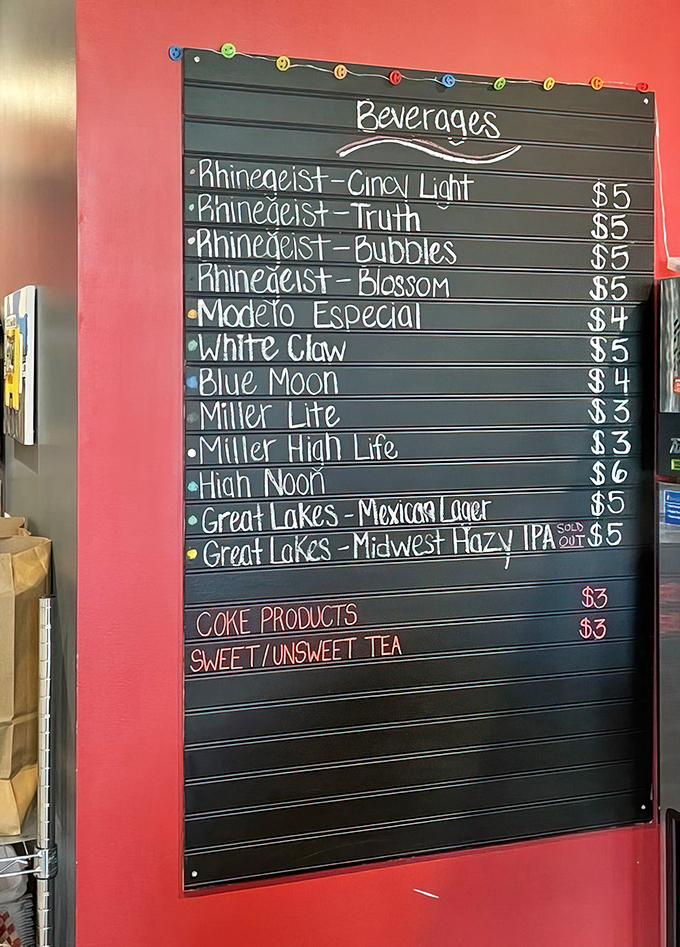 A beverage menu that understands sometimes you need something stronger than sweet tea to wash down all that smoky goodness.