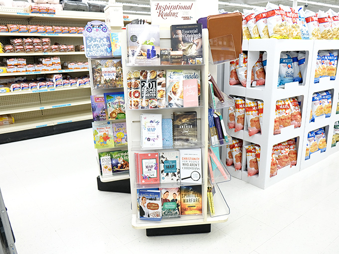 Who knew discount shopping could feed both body and soul? This unexpected book selection offers food for thought alongside grocery staples. 