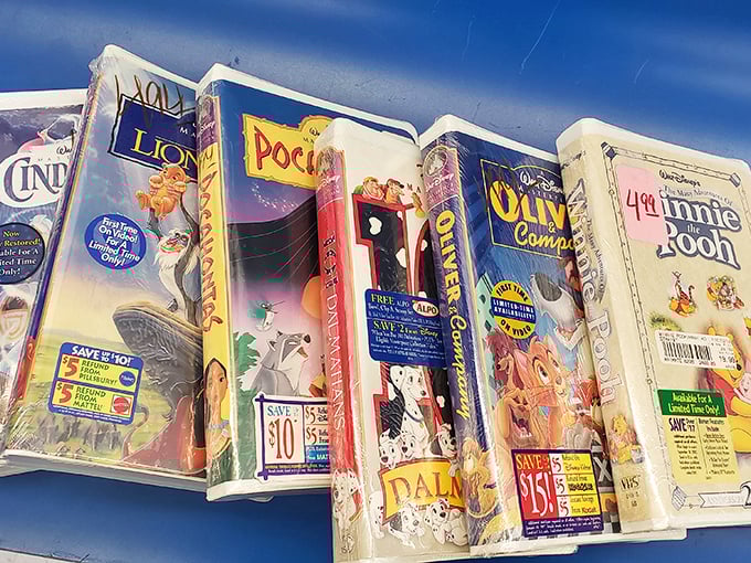 Disney VHS tapes&mdash;relics of a bygone era when "Be Kind, Rewind" wasn't just a suggestion but a neighborly obligation.