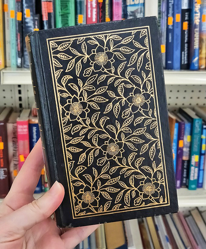 Leather-bound books with gilded pages that make you want to start a personal library immediately, budget permitting.