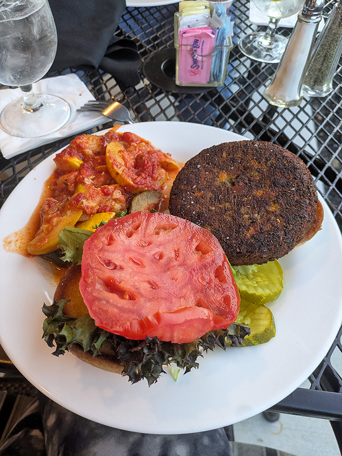 This isn't just a burger&mdash;it's a masterpiece of beef architecture, with a tomato slice so perfect it belongs in a still-life painting.