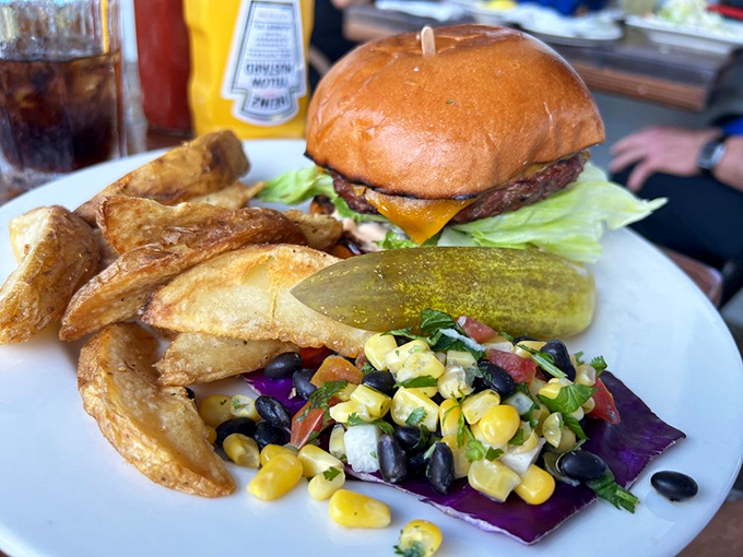 A burger that proves Fisherman's isn't just a one-trick pony. Those steak fries and corn salad are the supporting actors who steal the scene.