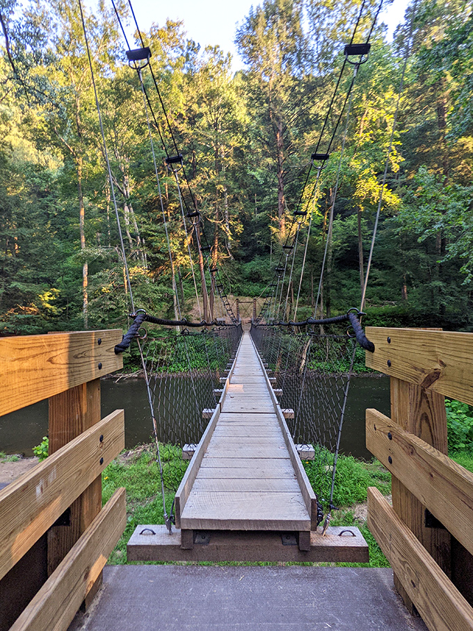 The swinging bridge offers equal parts thrill and terror&mdash;like a first date that's going surprisingly well but could turn at any moment.