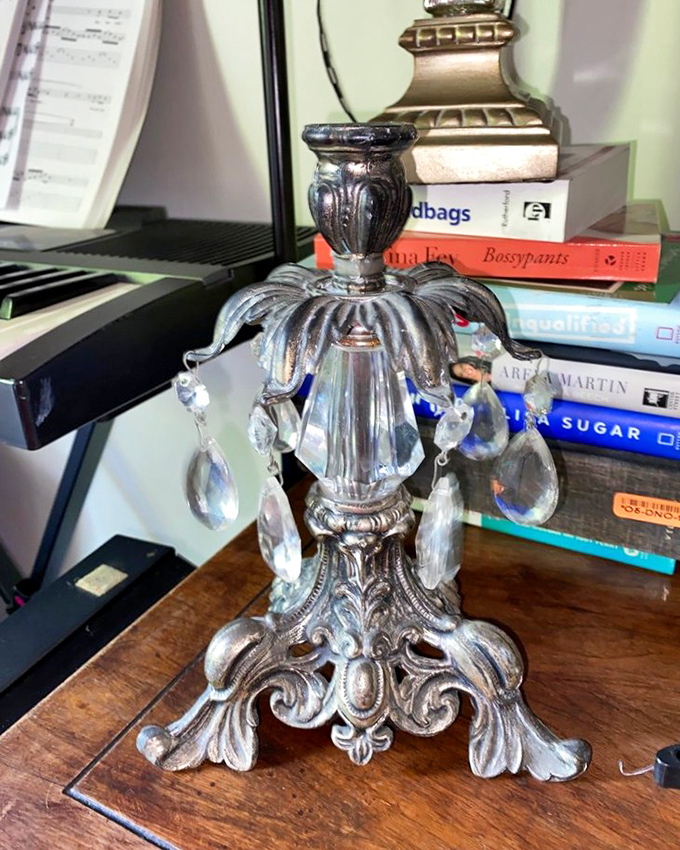 This ornate candle holder didn't end up here by accident&mdash;it's the kind of conversation piece that makes dinner guests ask, "Where did you find that?"