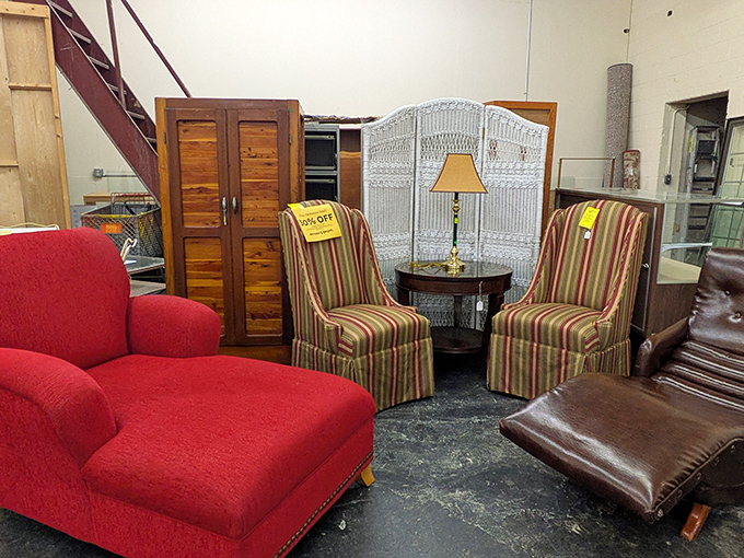 Mismatched chairs creating a seating arrangement that screams "eclectic dinner party" in the best way.