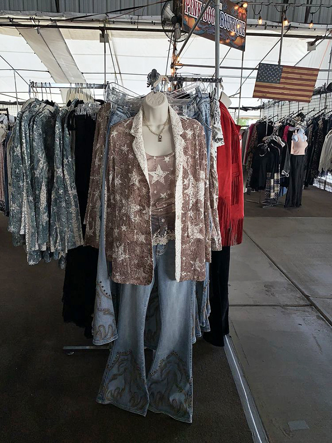 Western wear with attitude! This star-studded ensemble channels your inner Dolly Parton while keeping your Arizona style game strong.