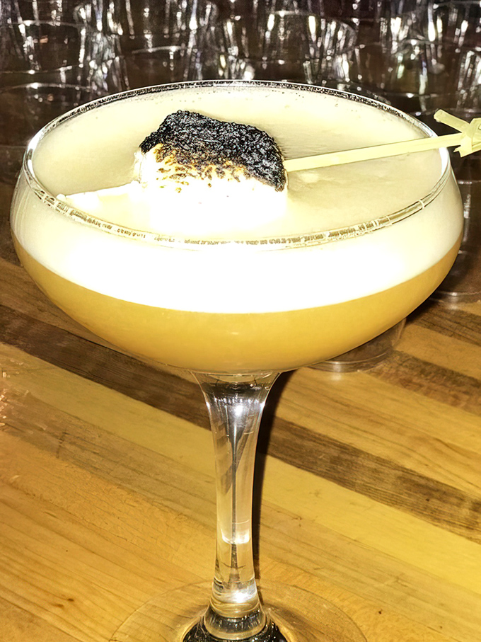 Not from Pleasant Ridge (clearly)&mdash;but somewhere in Cincinnati, someone's celebrating with a cocktail topped with what appears to be a toasted marshmallow.