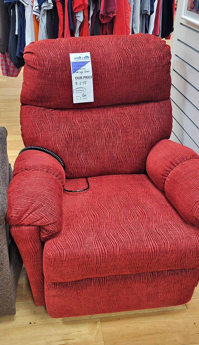 This vibrant red recliner, priced at just $59.95, proves comfort doesn't have to break the bank. It's practically begging for Sunday football and unexpected naps. 
