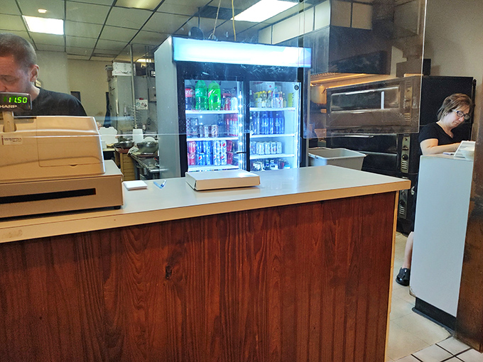 Behind every great Italian restaurant is a counter like this&mdash;part command center, part gateway to happiness. The refrigerator in back holds liquid reinforcements.