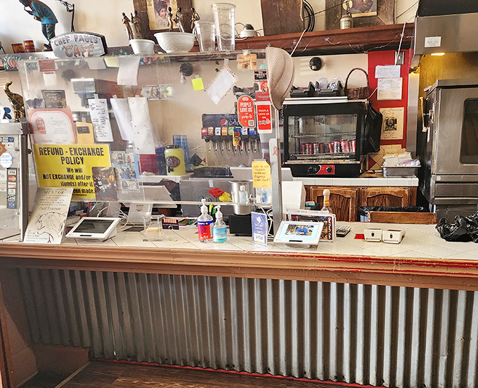 The counter where magic begins. Simple, functional, and without pretense&mdash;much like the food that emerges from behind it.