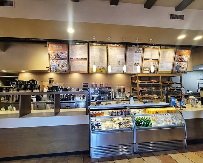 Where the magic happens&mdash;pastries tempt from behind glass while the menu boards above promise satisfaction for whatever craving strikes.