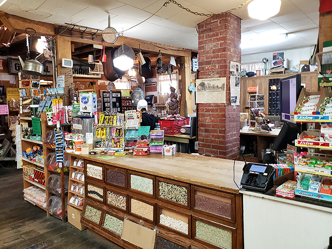 Where transactions become conversations. This wooden counter has witnessed generations of shoppers, each leaving with more than they came for.
