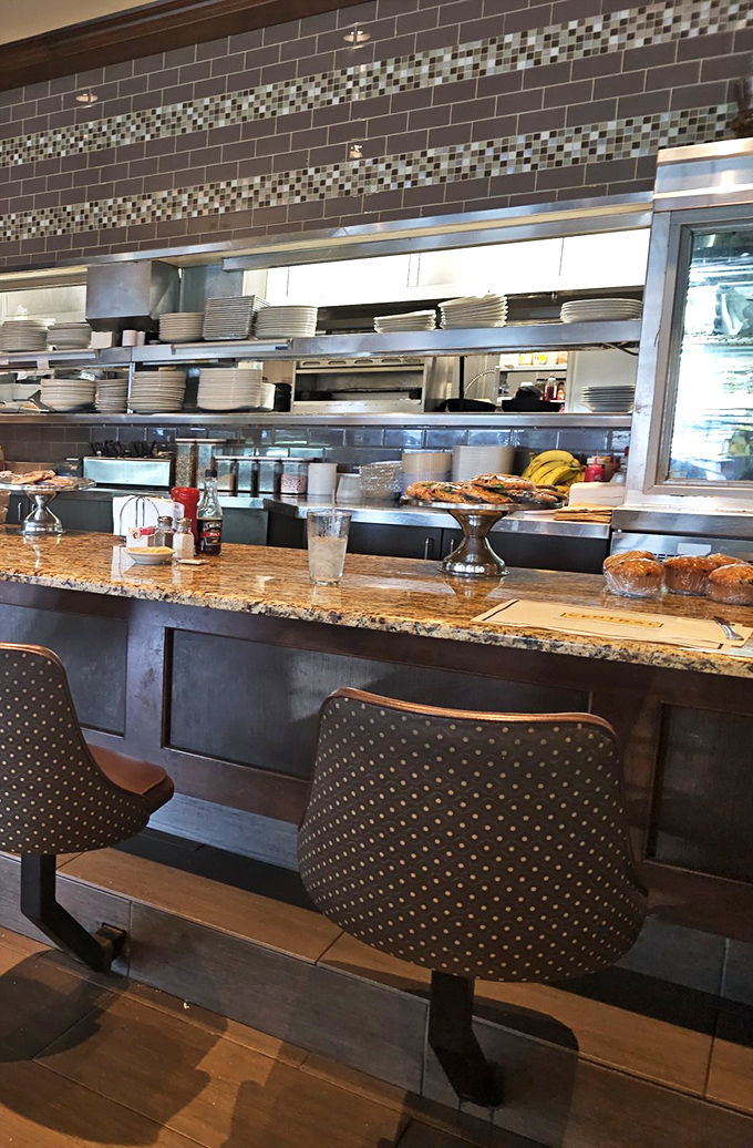 Counter seating offers front-row tickets to the culinary show. Watch your breakfast come to life while eavesdropping on diner wisdom.